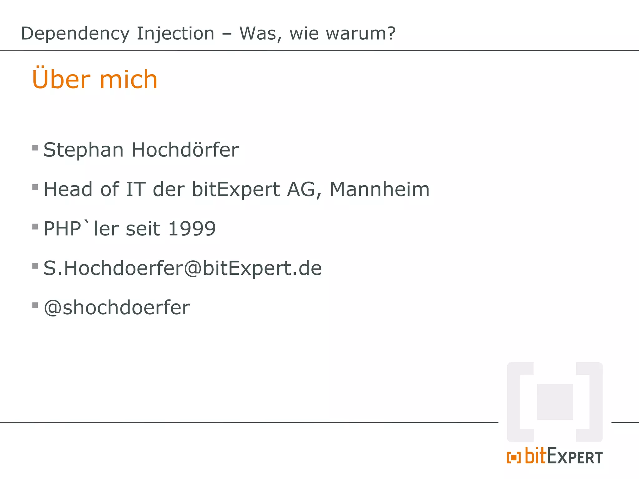 Dependency Injection in PHP - dwx13 | PPT