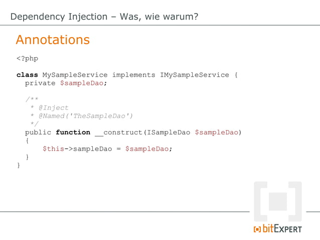 Dependency Injection in PHP - dwx13 | PPT
