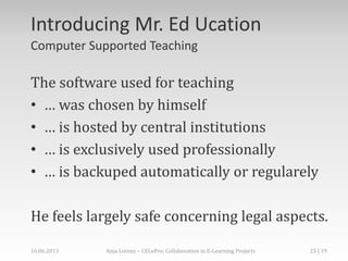 CELePro: Collaboration in E-Learning Projects | PDF | Social Networking ...