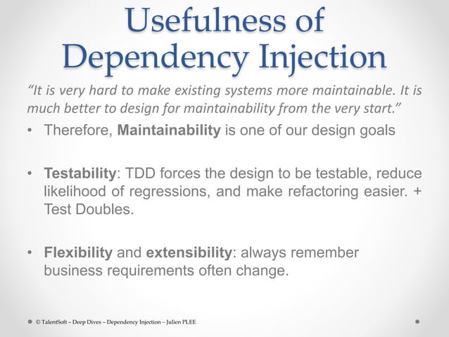 Deep Dive into Dependency injection | PPT