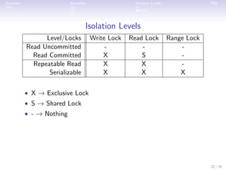2013 07 Transaction Isolation Level | PPT