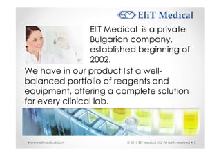 EliT Medical - complex solutions for your laboratory | PPT