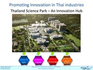 20130816 roles of nstda in promoting innovation in thai industry-2a | PDF