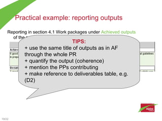 Guidance for Progress Report (10.09.2013) | PPT