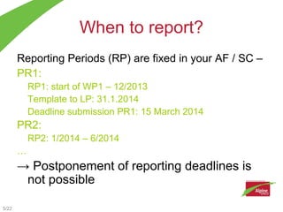 Guidance for Progress Report (10.09.2013) | PPT