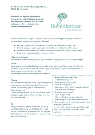 Mijn visie op LEAN | PDF