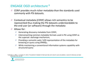 OGD Metadata standards – The ENGAGE metadata architecture | PPT