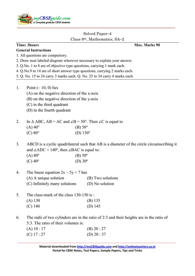 2013 09 sp_maths_sa2_04_solved | PDF