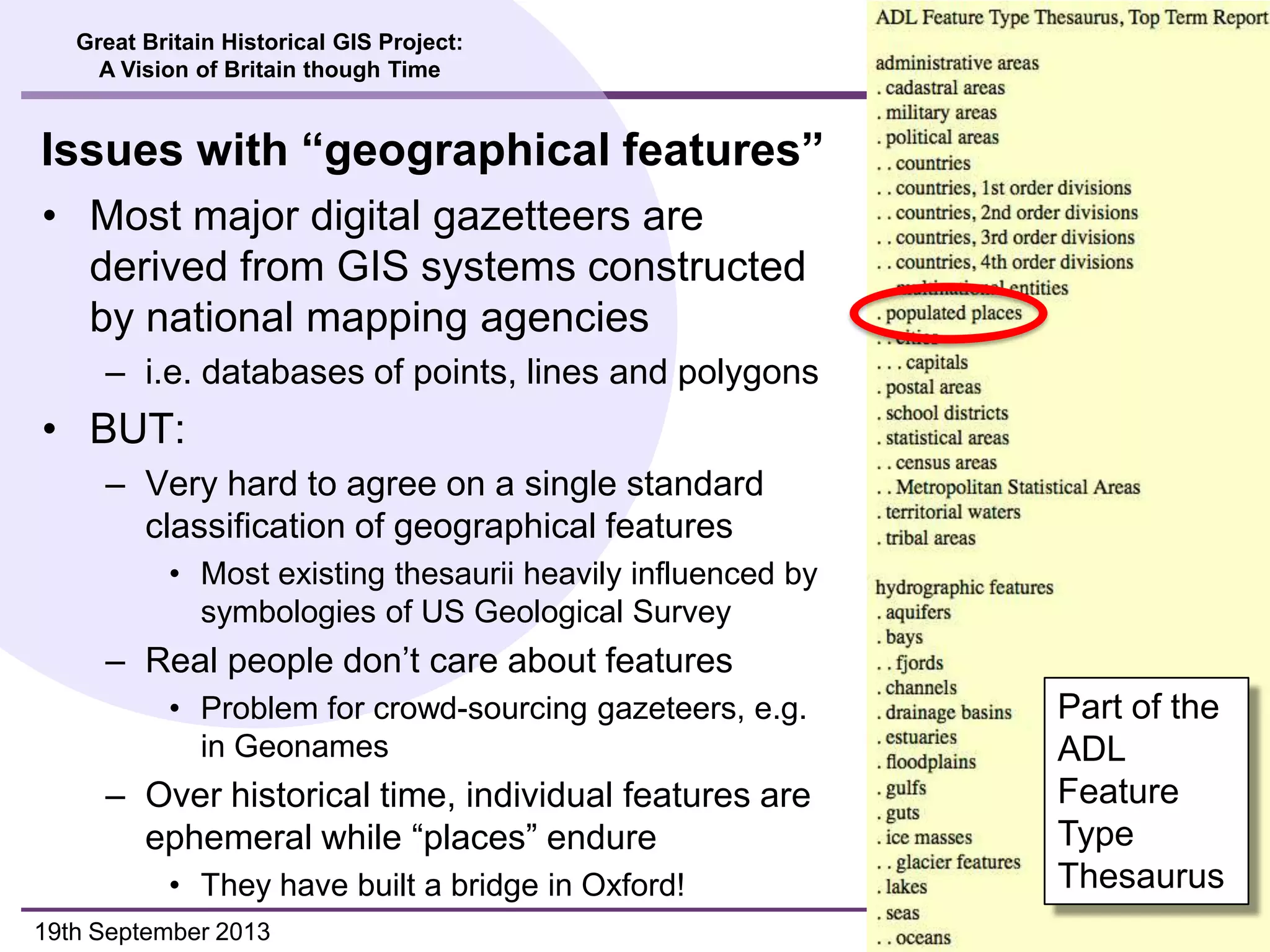 Linking Spaces with Places: Examples from the PastPlace Project | PPTX