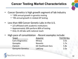 NeoGenomics, Inc. Company Overview Presentation 2013_10_01 | PDF