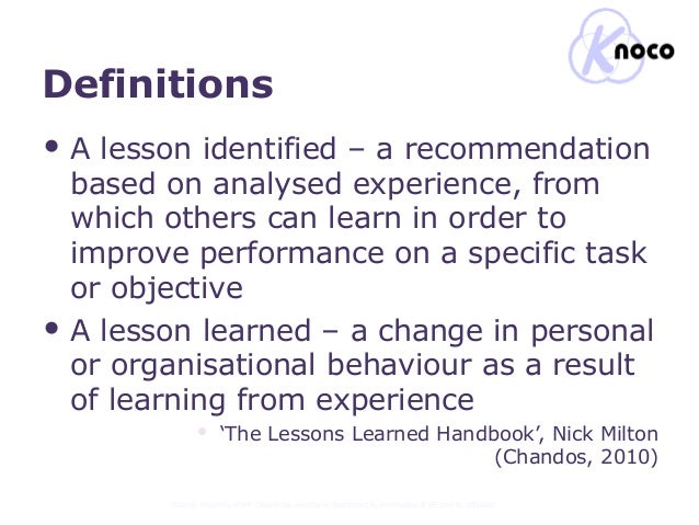 How to plan a lessons learned meeting