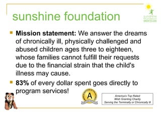 2013 Sunshine Foundation ppt | PPT