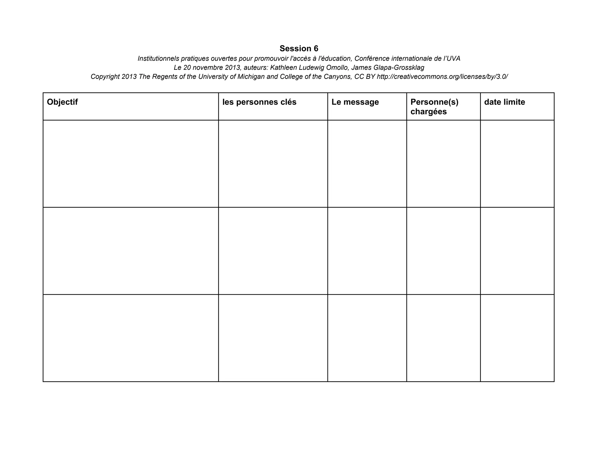 Open Practices - Worksheet Session 6 French - AVU Conference Workshop ...