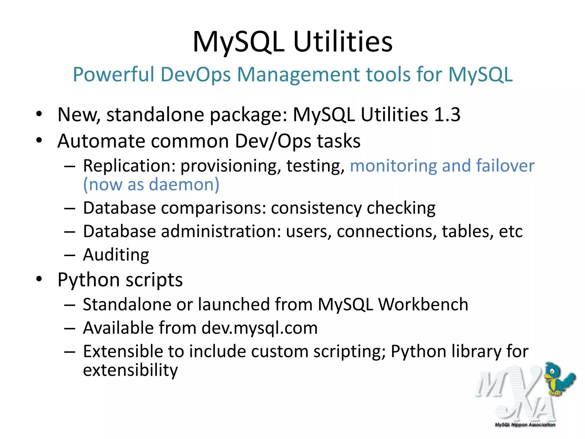 States of Dolphin - MySQL最新技術情報2013秋 - | PPT