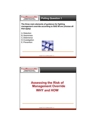 Management Override: Common Tactics and How to Audit For Red Flags | PDF