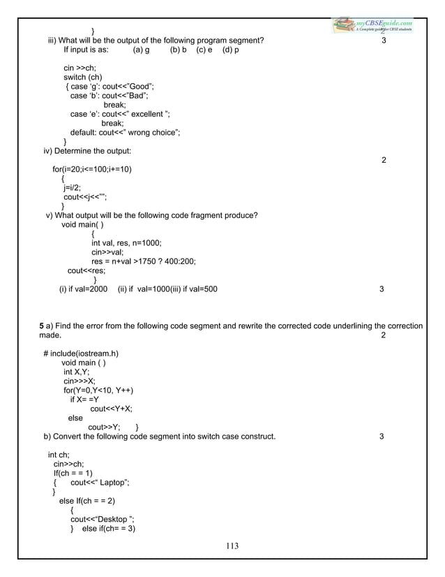 CBSE XI COMPUTER SCIENCE | PDF