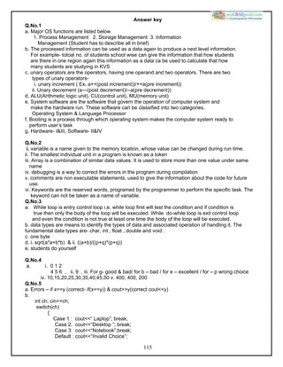 CBSE XI COMPUTER SCIENCE | PDF