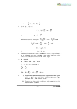 CBSE XI PHYSICS QUESTION PAPER | PDF | Physics | Science