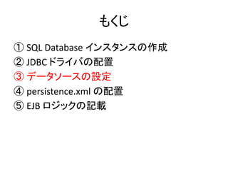 Windows Azure 上の WebLogic Server 12c から JPA を利用した O/R マッピング to SQL Database | PDF