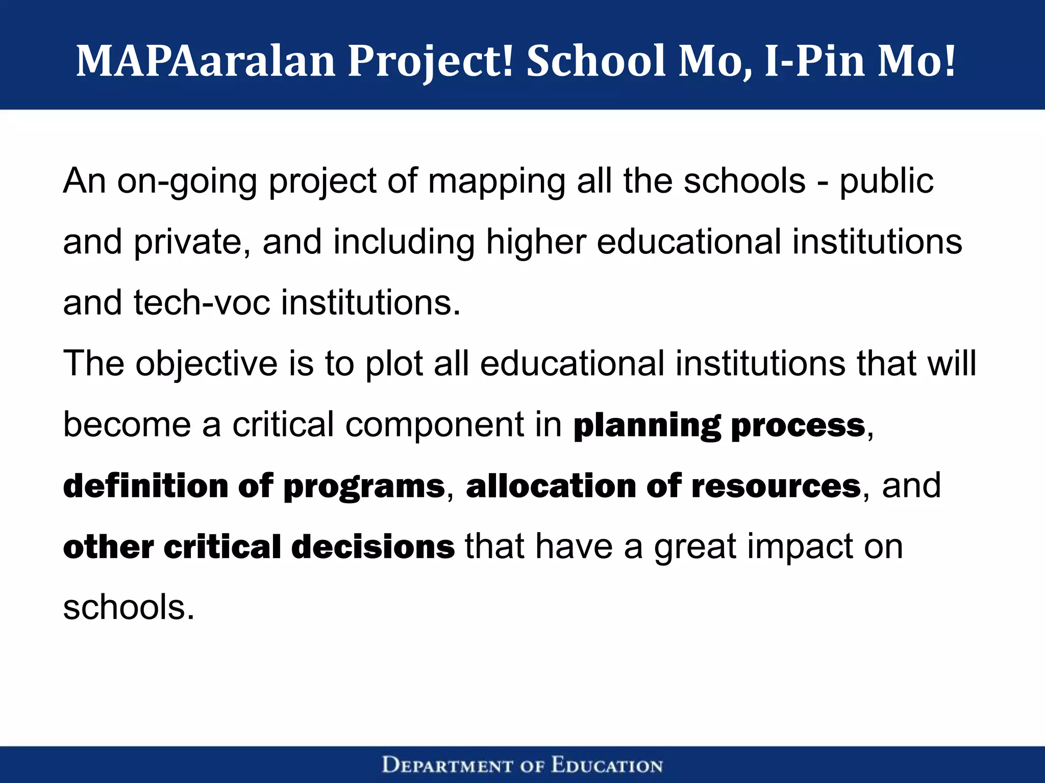 DepEd's Schools Mapping Initiative | PDF