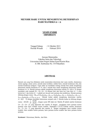 Macam Macam Metode menghitung determinan | PDF