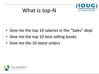 SQL Top-N and pagination pattern (IOUG) | PPT