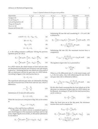 Optimum Design of 1st Gear Ratio for 4WD Vehicles Based on Vehicle ...
