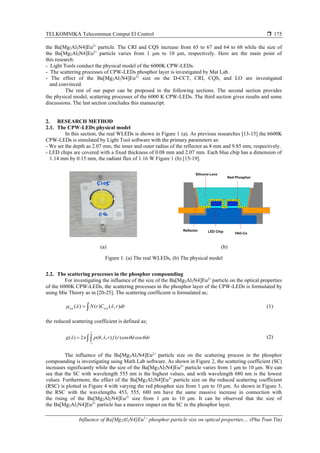 Influence of Ba[Mg2Al2N4]Eu2+ phosphor particle size on optical properties of the 6000K CPW-LEDs ...