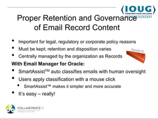 Dealing with ROT - Email Management using Oracle WebCenter Content ...
