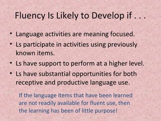 (2013) 8 developing fluency By Dr. Alan Klein ( Institute of Foreign Languages, Cambodia) | PPT ...