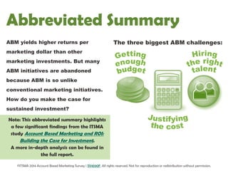 ITSMA Online Survey: Account Based Marketing and ROI: Building the Case ...