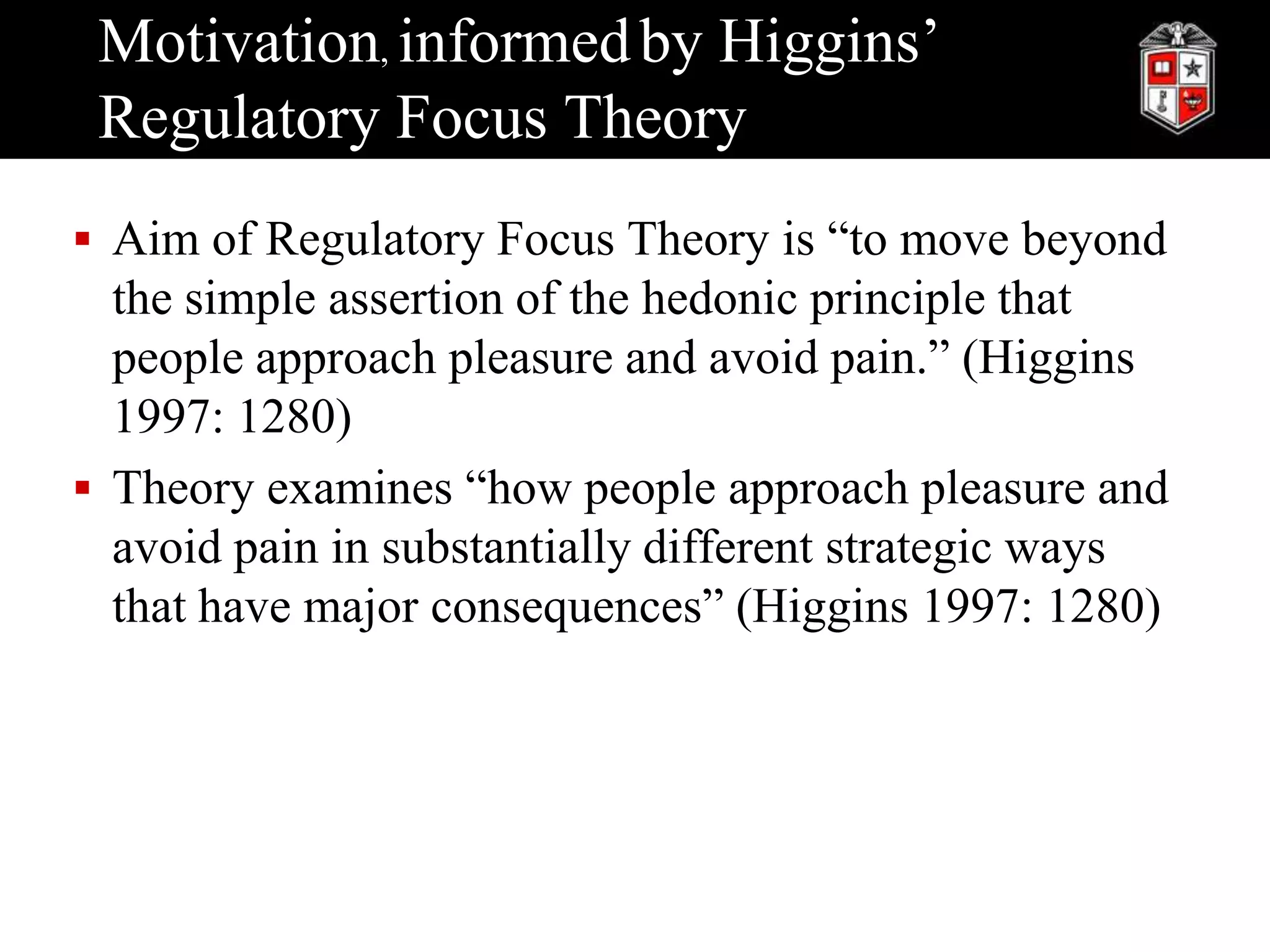 2013 ABSEL implications of regulatory focus theory | PPTX