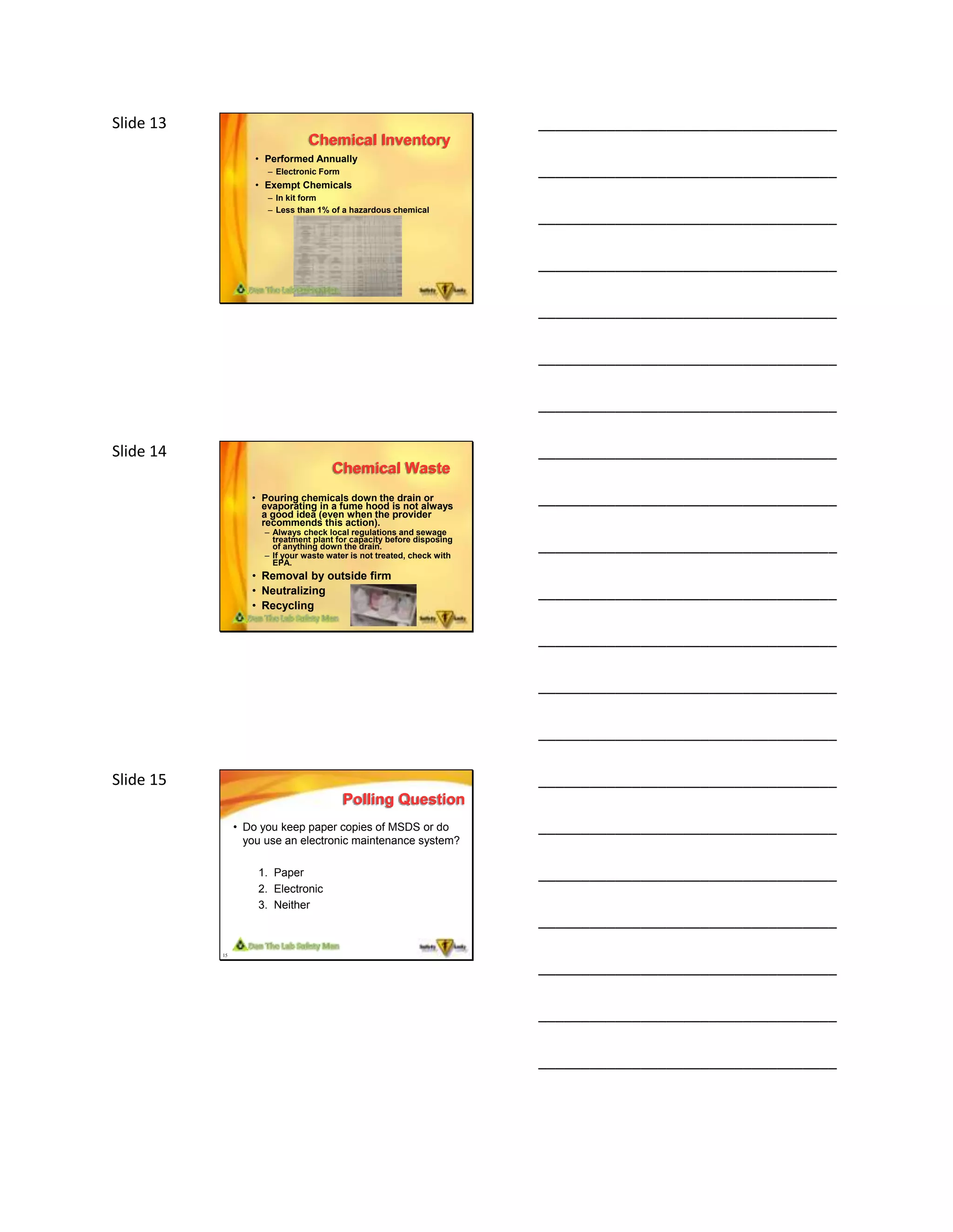 2013 academy chemical managemenet - march 13 handouts | PDF