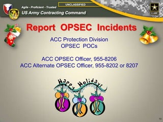 Army Contracting Holiday OPSEC Awareness | PPT
