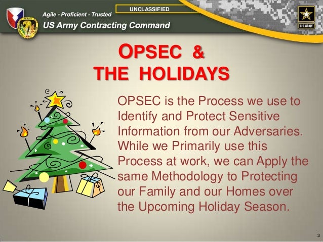 Army Contracting Holiday OPSEC Awareness
