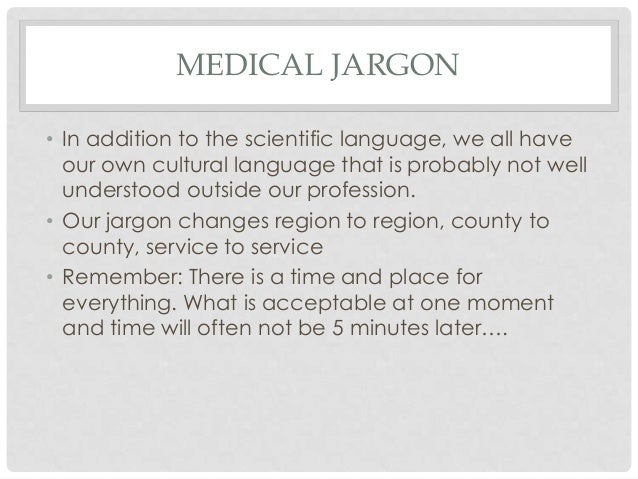 Medical Jargon Examples