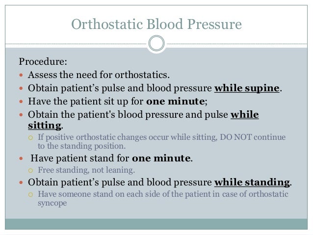 Measuring Orthostatic Blood Pressure