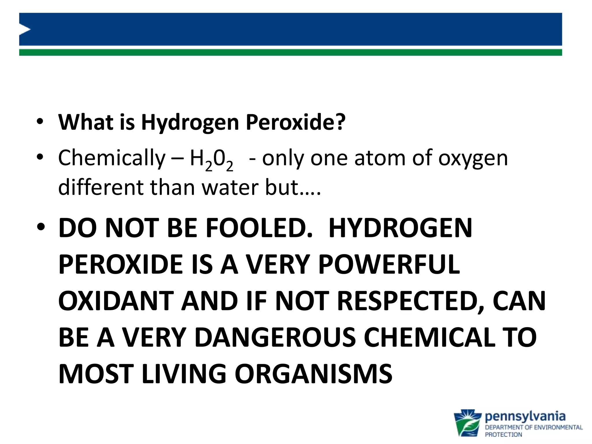 Hydrogen Peroxide- Review of its Role as Part of a Mine Drainage ...