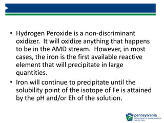 Hydrogen Peroxide- Review of its Role as Part of a Mine Drainage ...