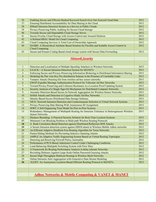2013 and 2014 ieee projects list | PDF
