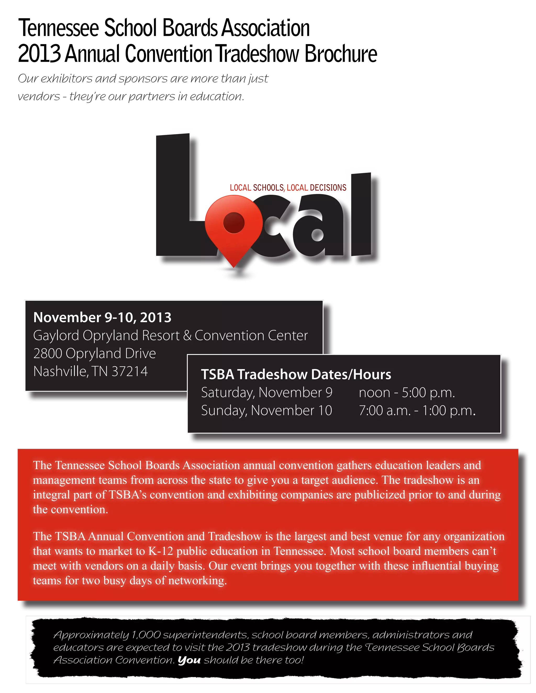 TSBA 2013 Annual Convention Tradeshow Brochure | PDF