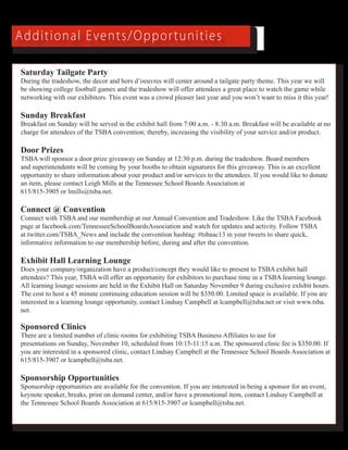 TSBA 2013 Annual Convention Tradeshow Brochure | PDF