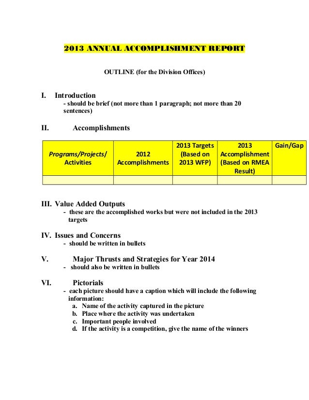 2013 Annual Accomplishment Report 2013 Annual Accomplishment Report
