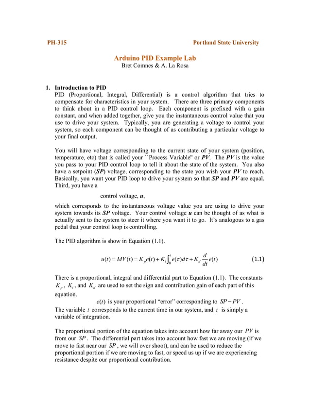 2013 arduino pid lab 0 | PDF