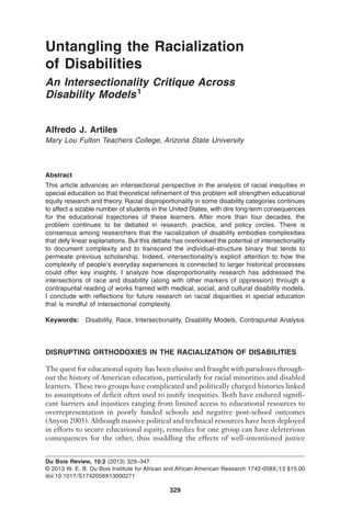 Intersections in the racialization of disability | PDF