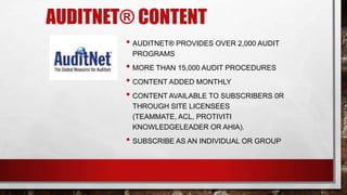 2013 audit net guide to audit planning | PPTX | Computer Software and Applications | Computing