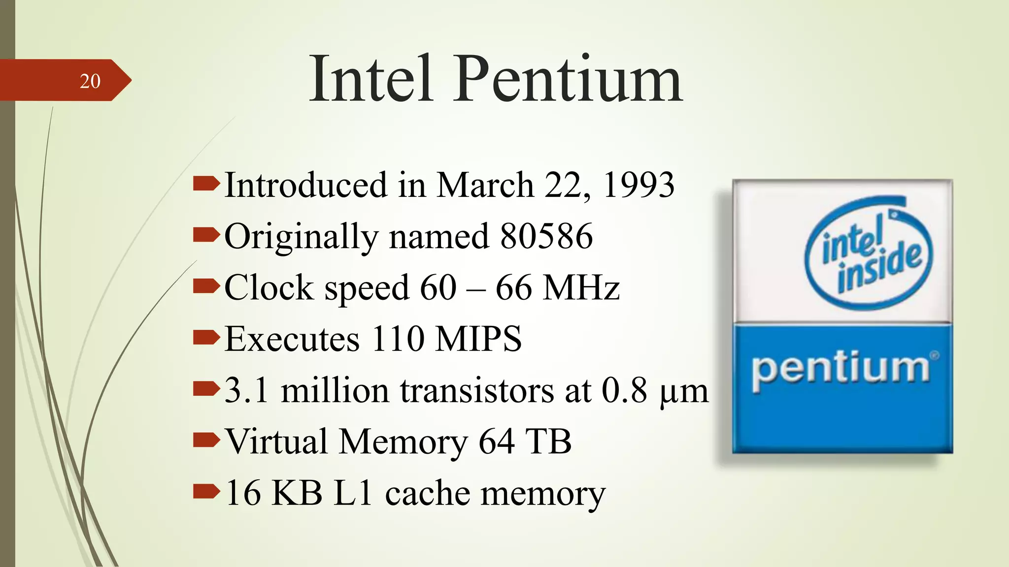 Evolution of Intel Processors | PPTX