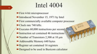Evolution of Intel Processors | PPTX