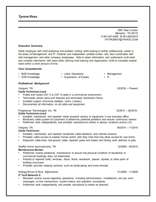 Tyrone's Professional Resume 10.19.16