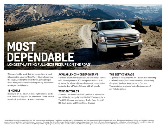 2013 Chevrolet Silverado Brochure | South Jersey Chevrolet Dealer | PDF ...